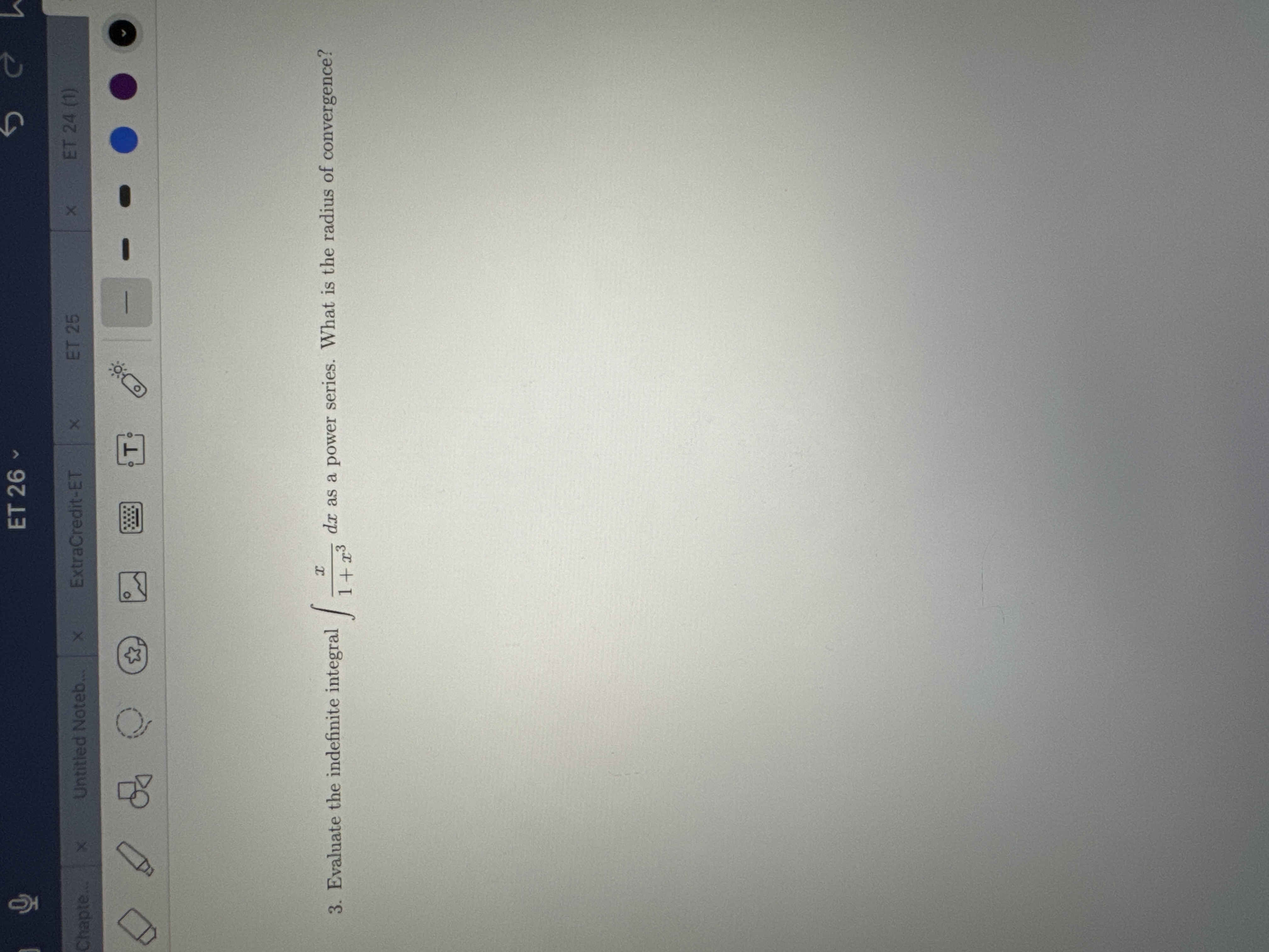 Evaluate the indefinite integral ∫﻿﻿x1+x3dx ﻿as a | Chegg.com