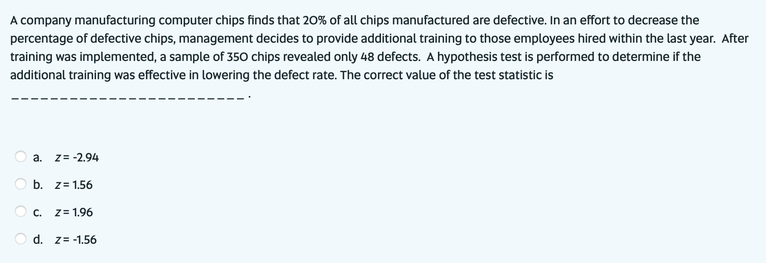 Solved A company manufacturing computer chips finds that 20% | Chegg.com