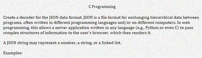 Solved C Programming Create a decoder for the JSON data | Chegg.com