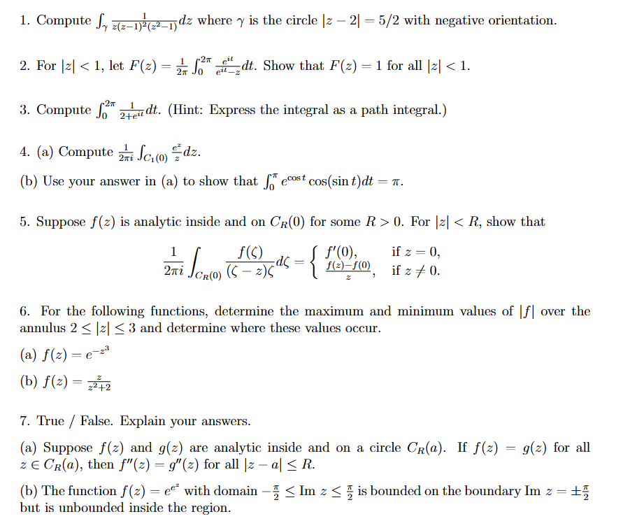 Solved Compute ∫γ﻿1z(z-1)2(z2-1)dz ﻿where γis ﻿the circle | Chegg.com