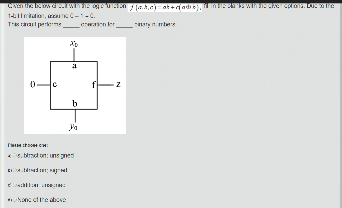 Solved Given the below circuit with the logic function | Chegg.com