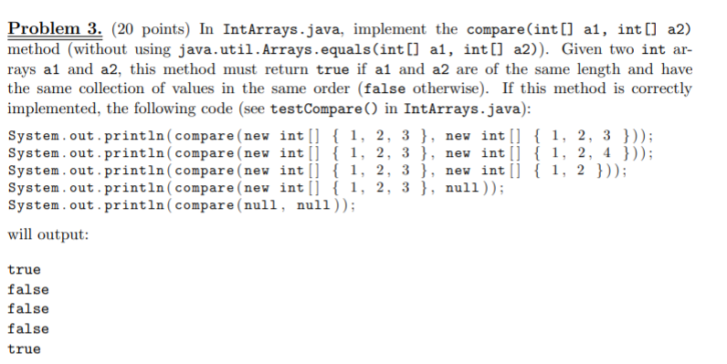 Solved IntArrays.java Class: package | Chegg.com