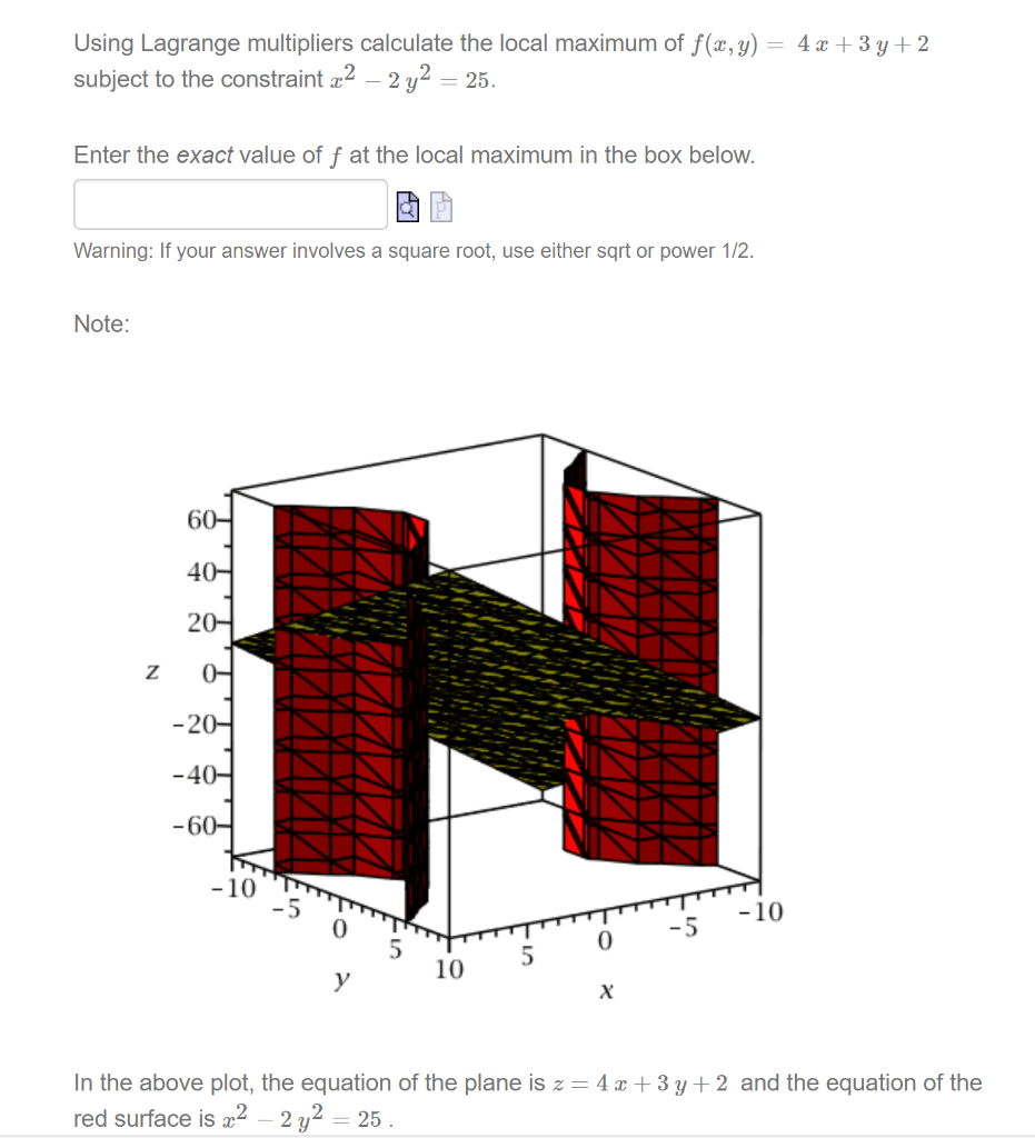 Solved Using Lagrange multipliers calculate the local | Chegg.com