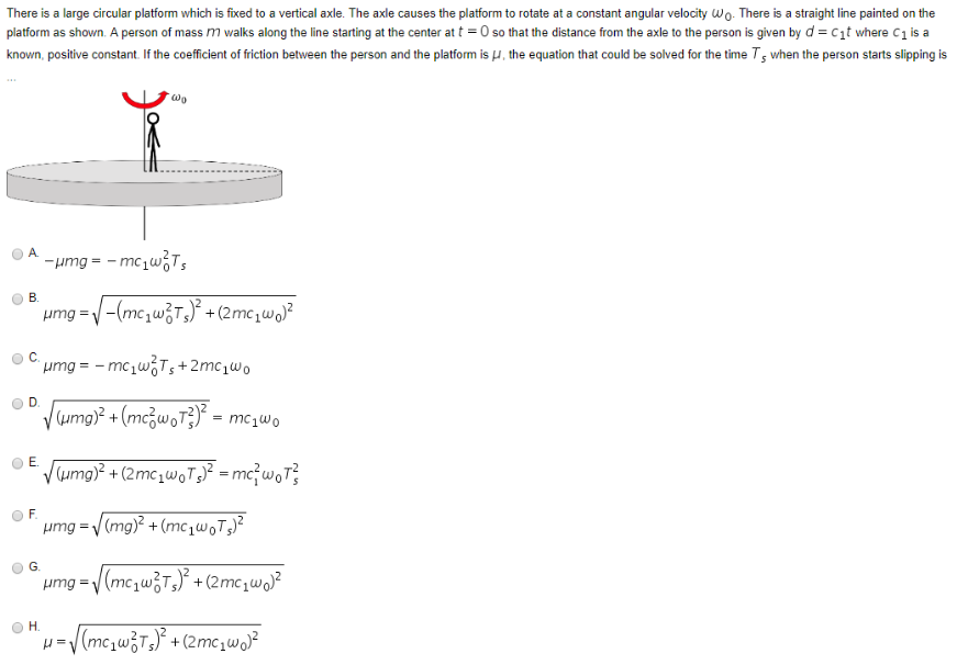 Solved There is a large circular platform which is fixed to | Chegg.com