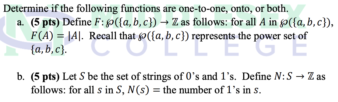 Solved Determine if the following functions are one-to-one, | Chegg.com