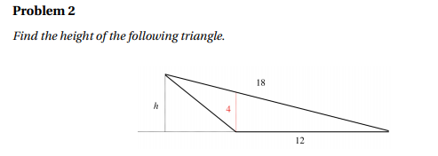 Solved Problem 2 Find the height of the following triangle. | Chegg.com