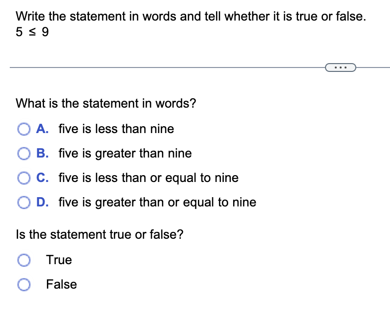 Solved Write the statement in words and tell whether it is | Chegg.com