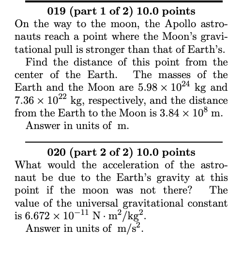 Solved 019 (part 1 of 2 ) 10.0 points On the way to the | Chegg.com