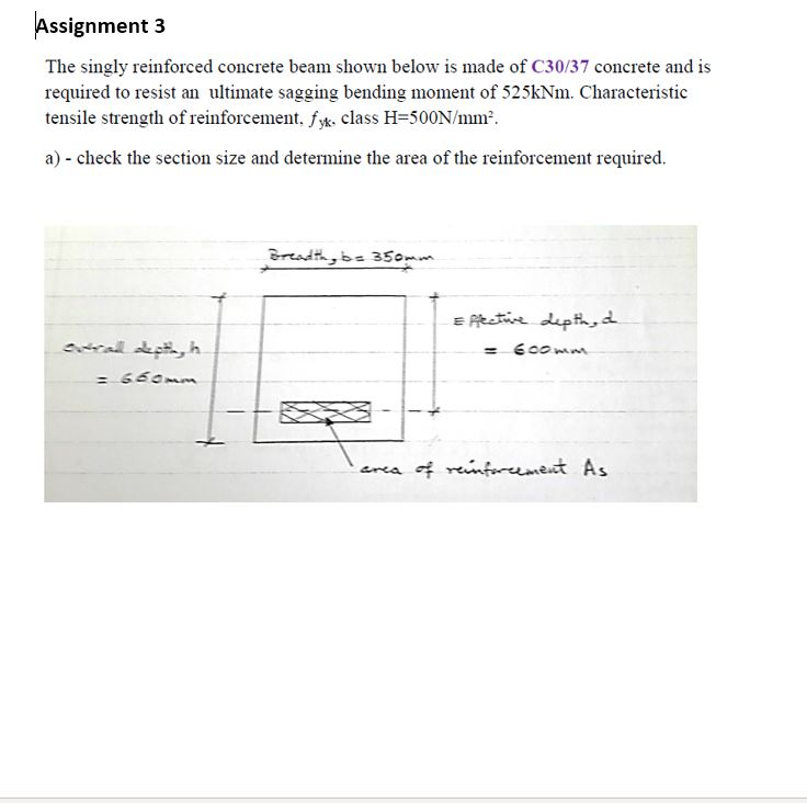 Solved Assignment 3 The Singly Reinforced Concrete Beam 