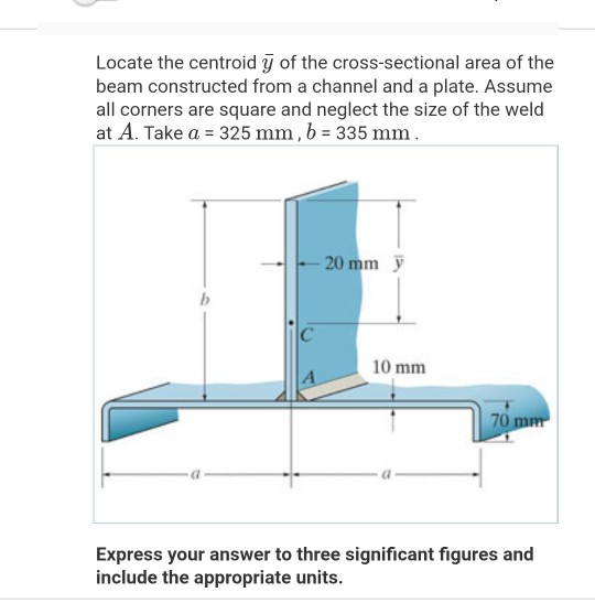 Solved Locate the centroid y of the cross-sectional area of | Chegg.com