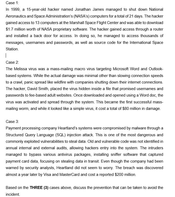 Solved Case 1: In 1999, a 15-year-old hacker named Jonathan | Chegg.com