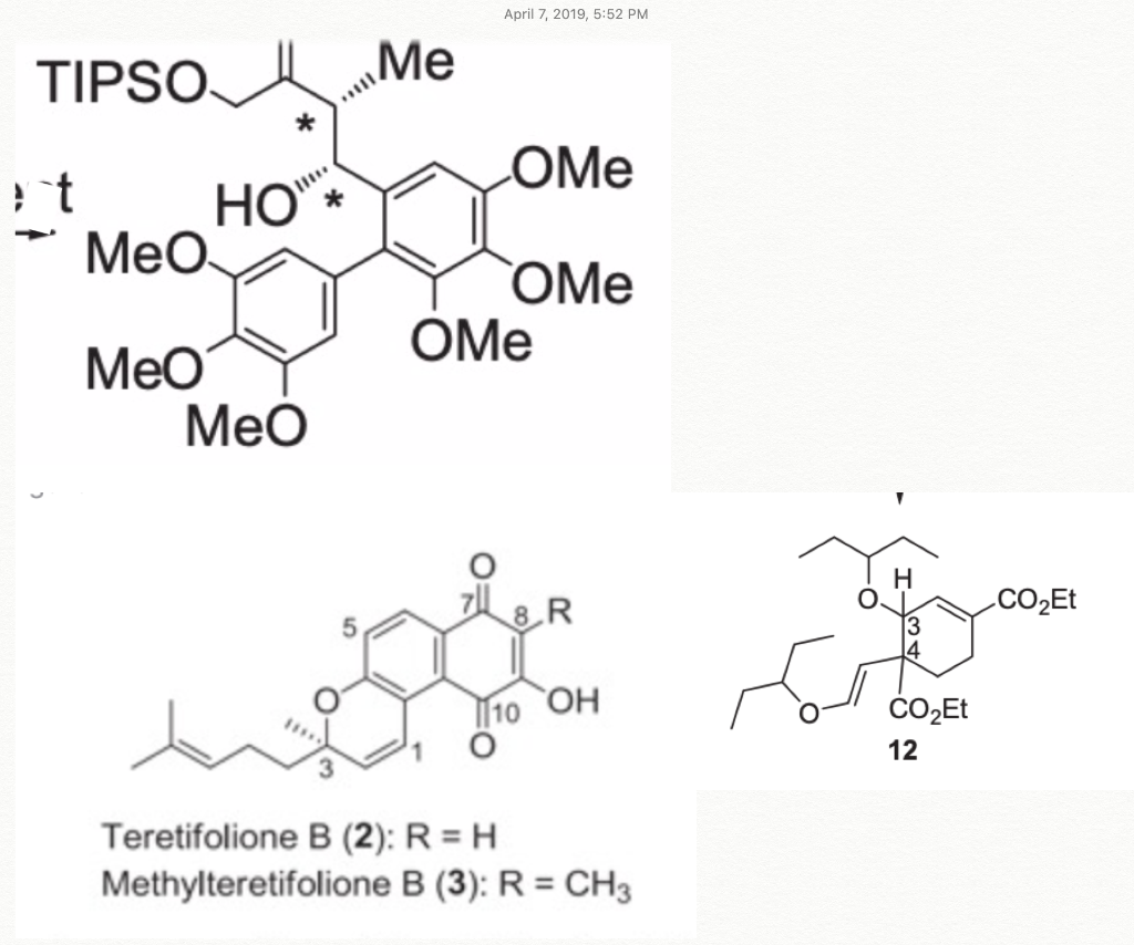 Solved April 7, 2019, 5:52 PM Me TIPSO OMe оме MeO CO2 Et 3 | Chegg.com