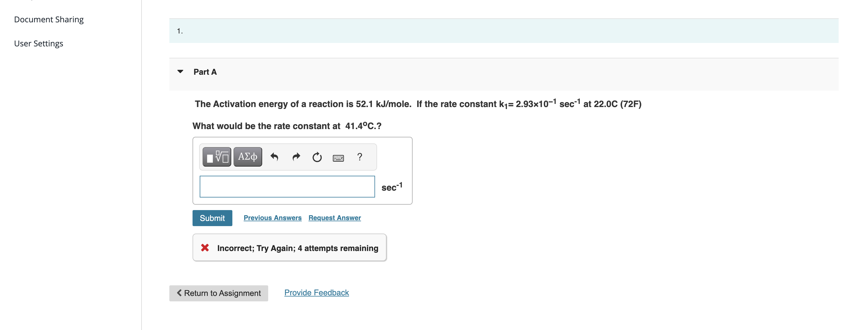 Solved Document Sharing User Settings Part A The Activation | Chegg.com