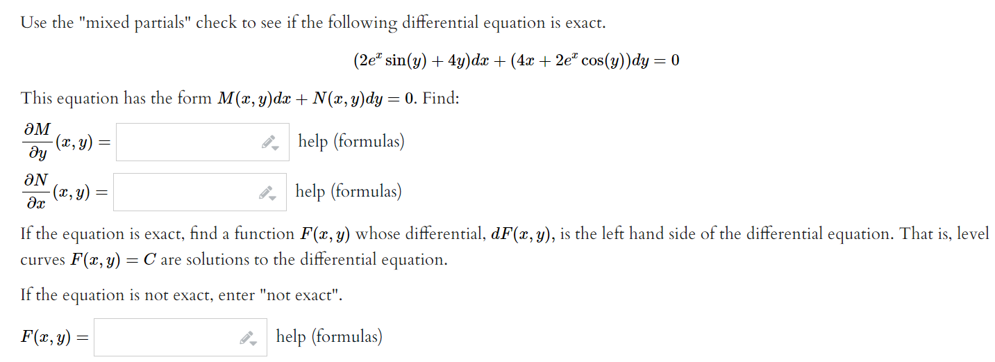 Solved Use the "mixed partials" check to see if the | Chegg.com