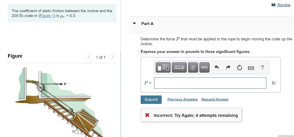 Solved RI Review The coefficient of static friction between | Chegg.com