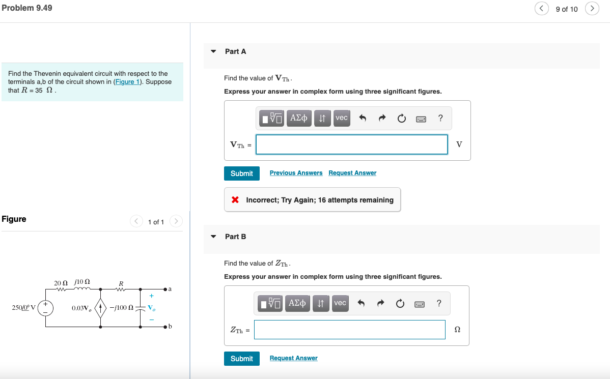 Solved Find the Thevenin equivalent circuit with respect to | Chegg.com