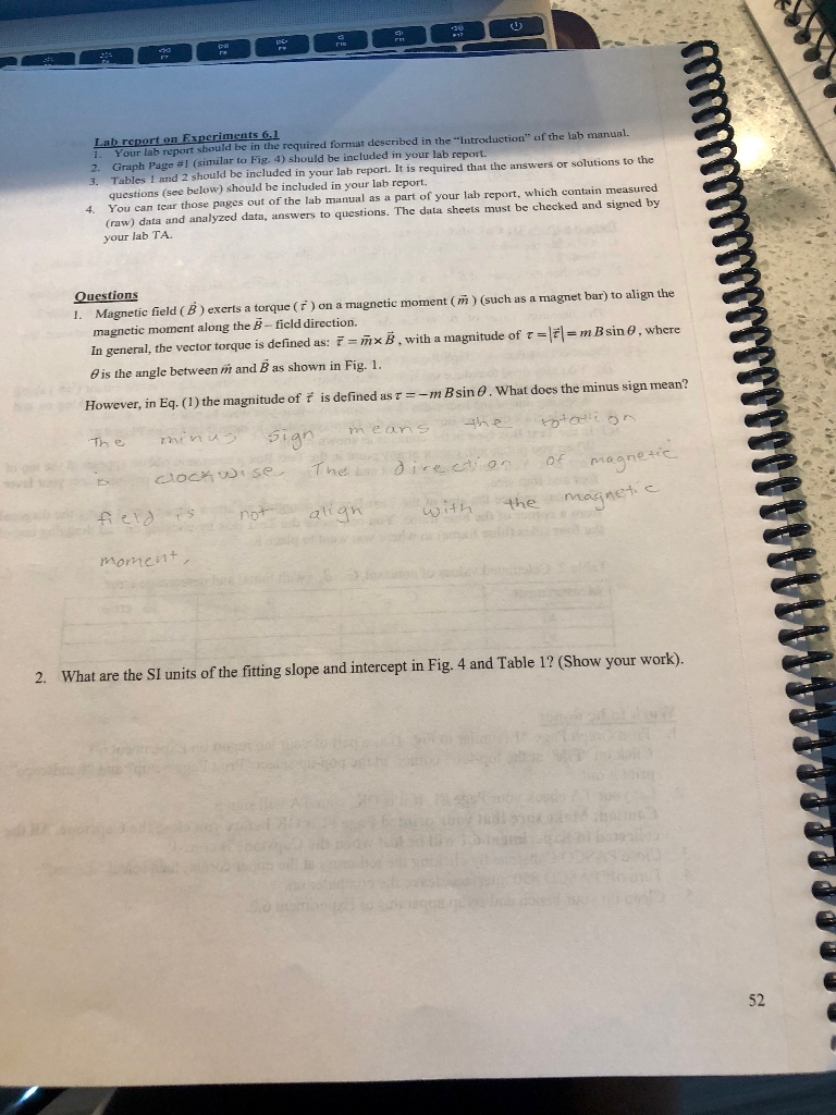 Solved Lab report on Experiments 6.1 1. Your lab report | Chegg.com