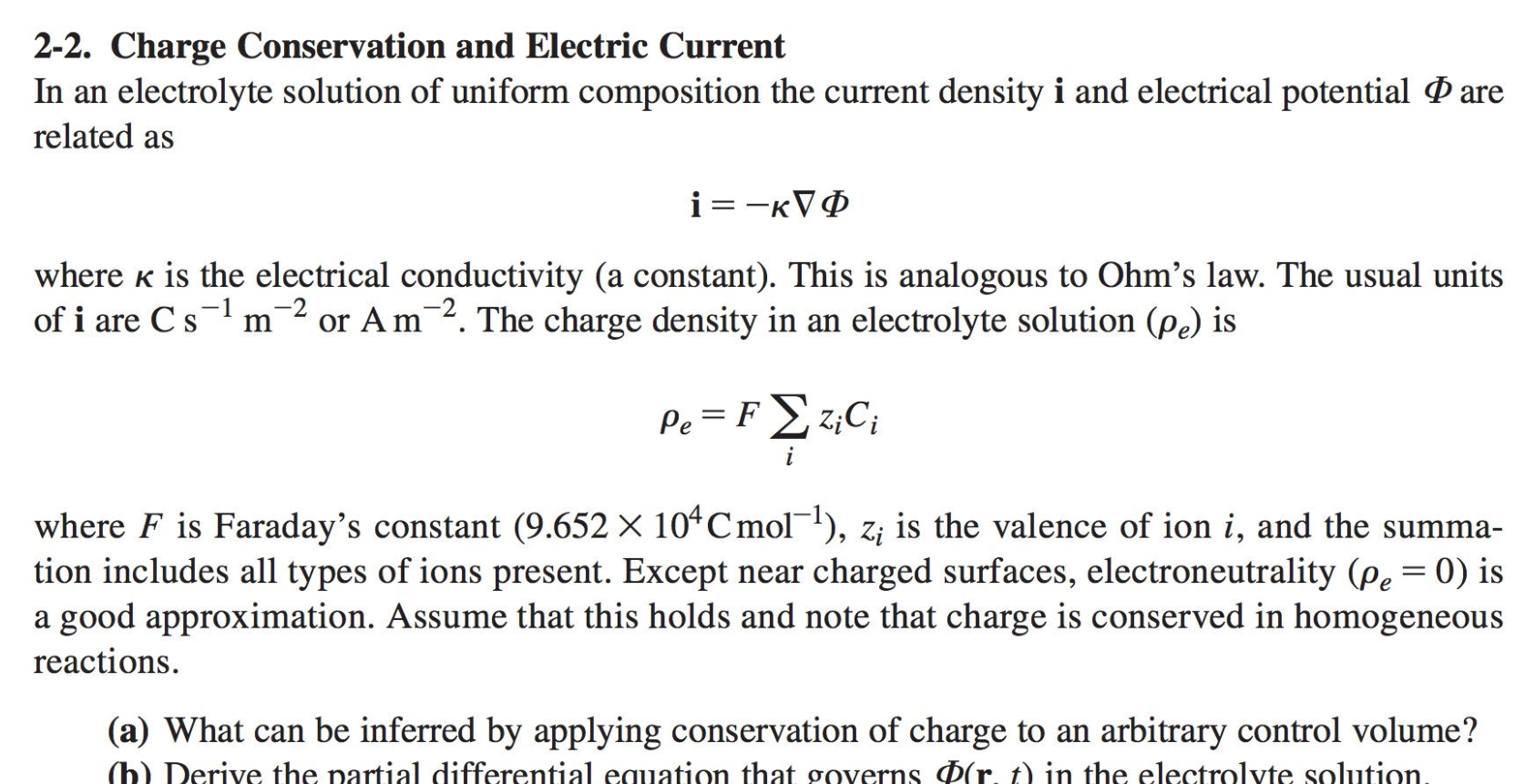 2-2. Charge Conservation and Electric Current In an | Chegg.com
