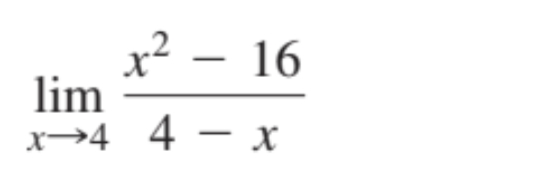 Solved limx→4x2-164-x | Chegg.com