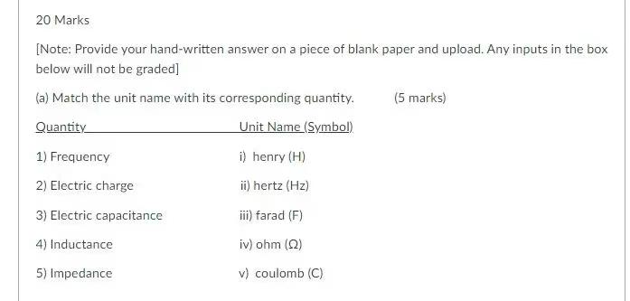 Solved 20 Marks [Note: Provide your hand-written answer on a | Chegg.com