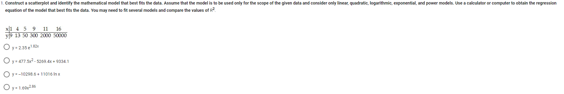 Solved Construct a scatterplot and identify the | Chegg.com