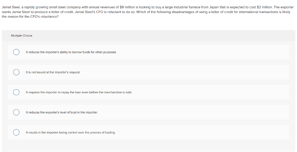 Solved Jamal Steel, a rapidly growing small steel company | Chegg.com