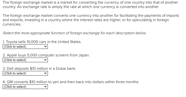 Solved PART ONE:Answer options are:Currency speculation | Chegg.com