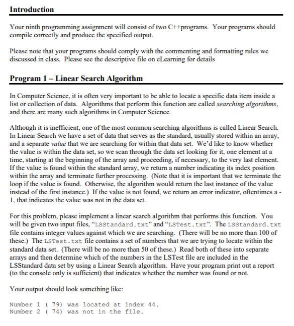 Solved Introduction Your ninth programming assignment will | Chegg.com