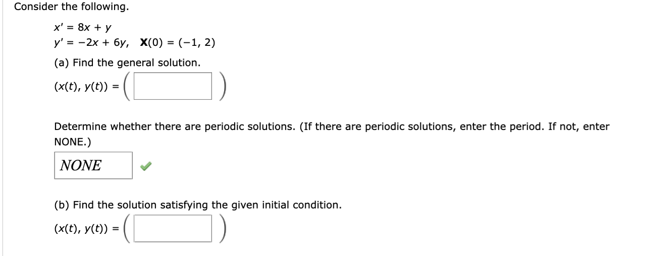 Solved Consider The Following X 8x Y Y 2x 6y Chegg