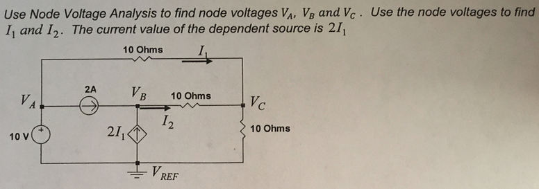 Solved Use Node Voltage Analysis to find node voltages VA, | Chegg.com