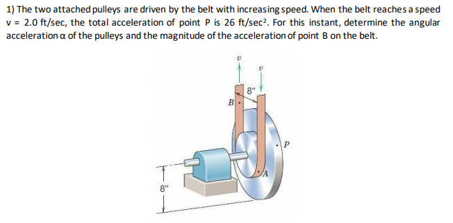 1) The two attached pulleys are driven by the belt | Chegg.com