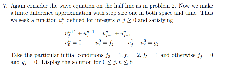 7. Again consider the wave equation on the half line | Chegg.com