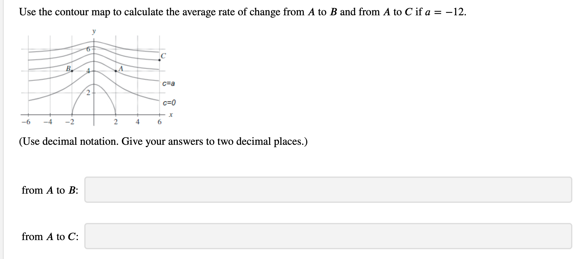 Solved Use the contour map to calculate the average rate of | Chegg.com