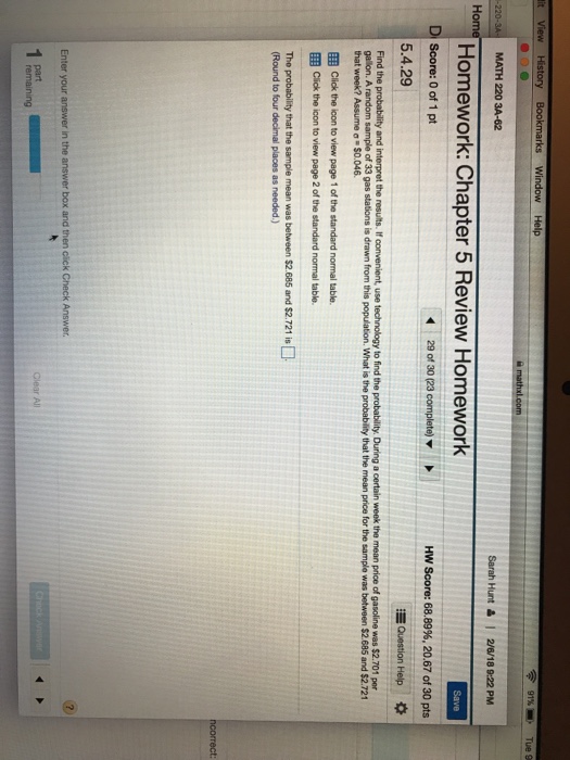 Solved MATH 220 3A-62 Homework: Chapter 5 Review Homework D | Chegg.com