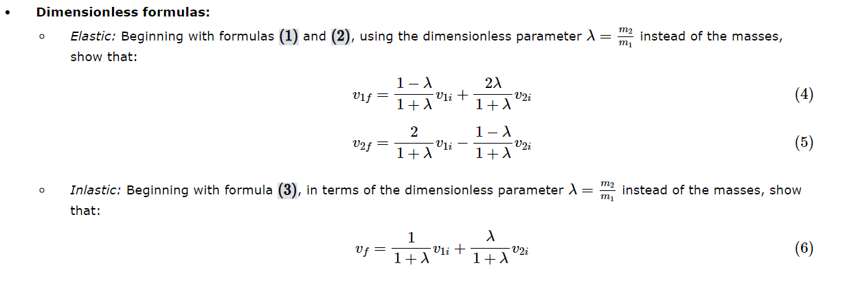 Solved Dimensionless formulas: - Elastic: Beginning with | Chegg.com