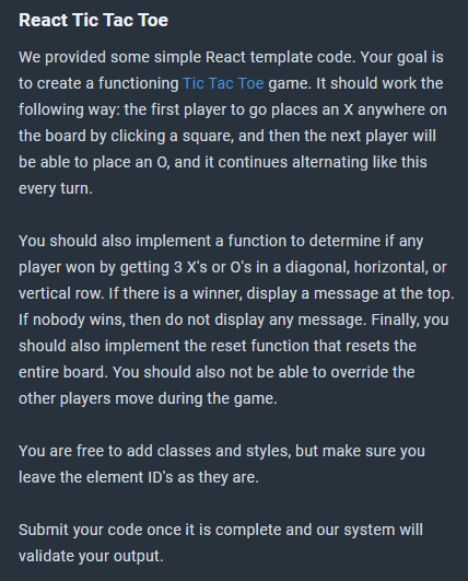 Solved We provided some simple React template code. Your | Chegg.com