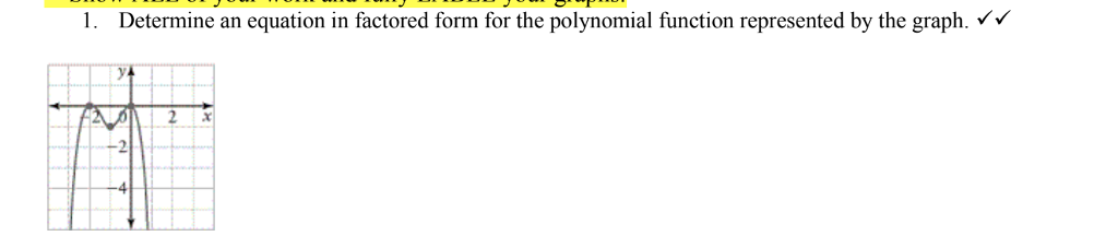 Solved 1. Determine an equation in factored form for the | Chegg.com