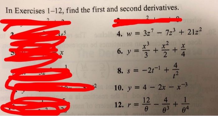 Solved In Exercises 1-12, find the first and second | Chegg.com