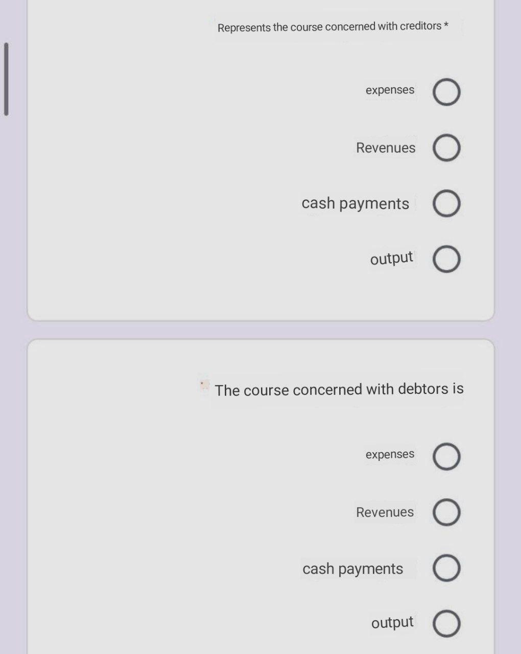 Solved Represents the course concerned with creditors * | Chegg.com