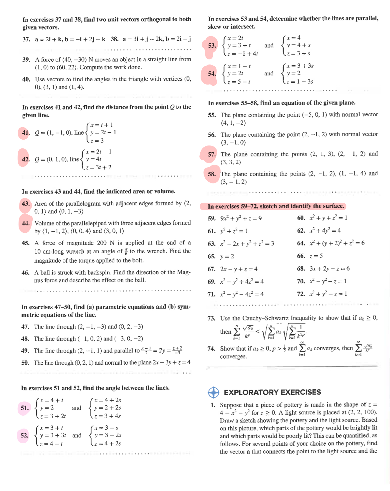 Solved In exercises 41 ﻿and 42, ﻿find the distance from the | Chegg.com