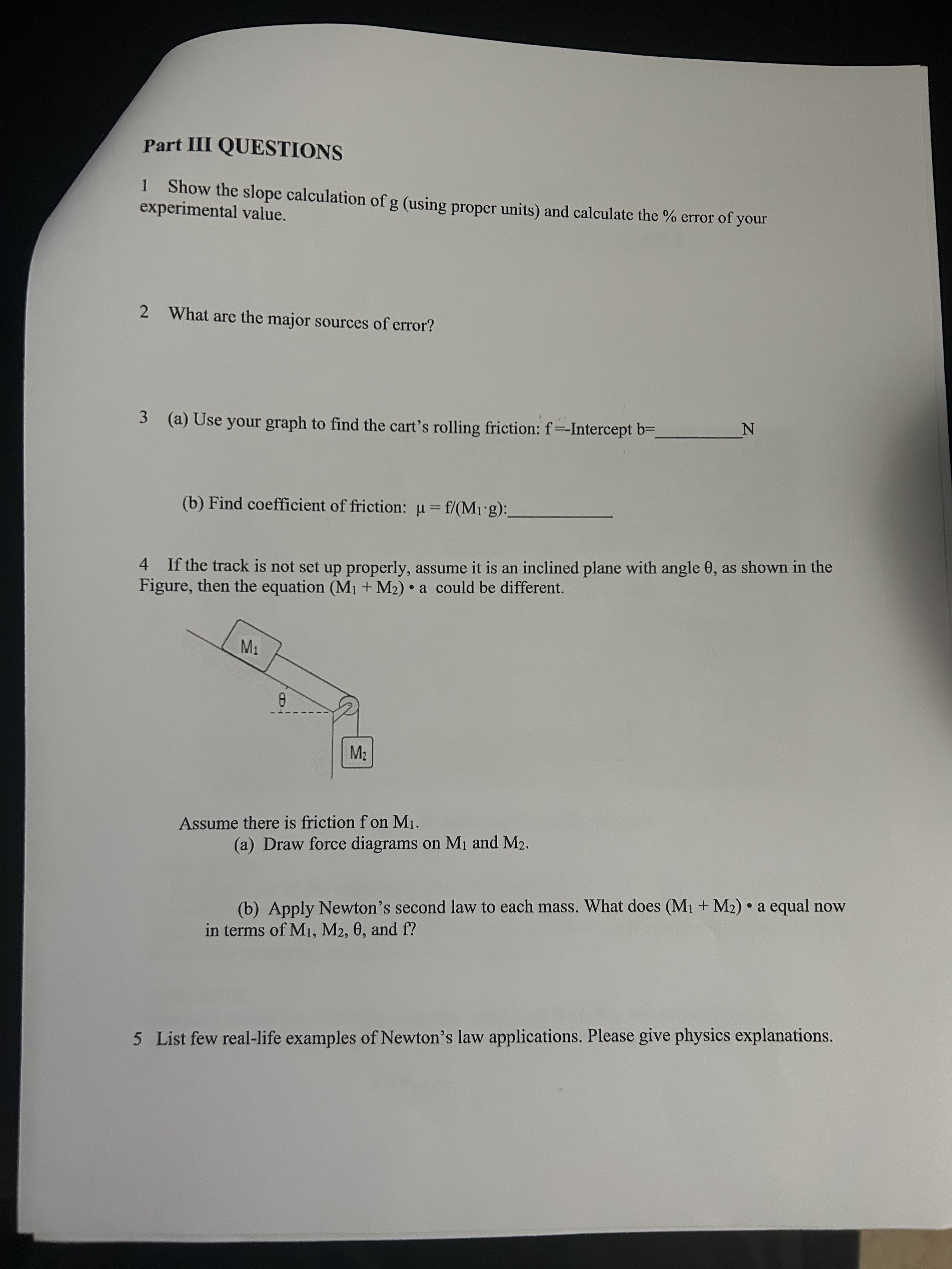 Solved Part II LAB REPORT FORM: DYNAMICS OF A ROLLING CART | Chegg.com