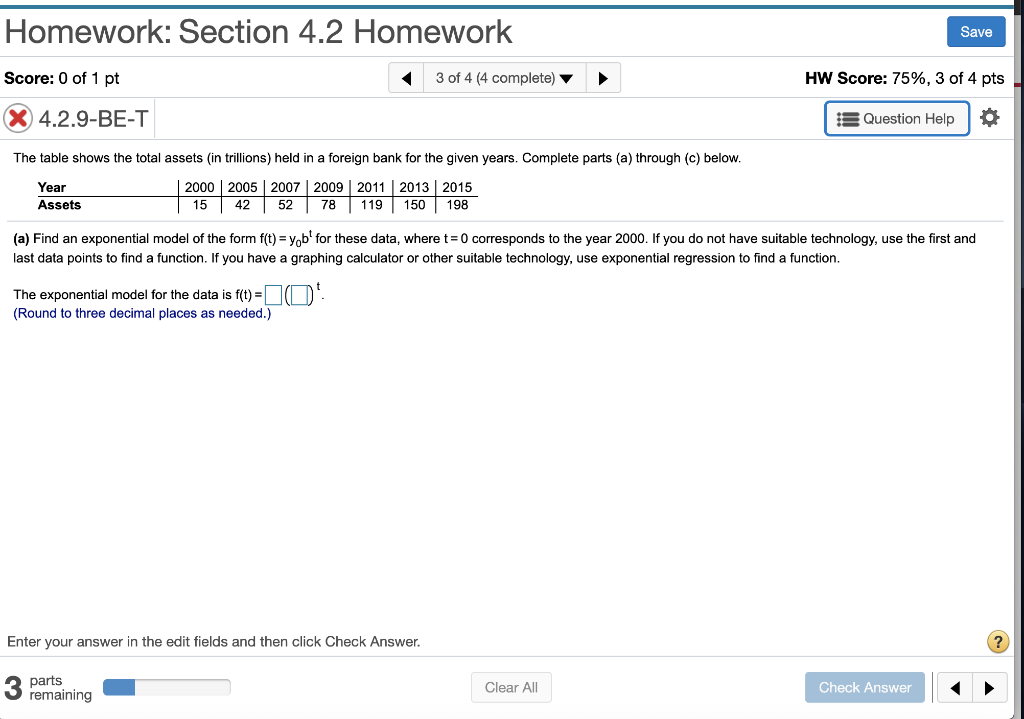 Solved Save Homework Section 4 2 Homework Score 0 Of 1 Pt