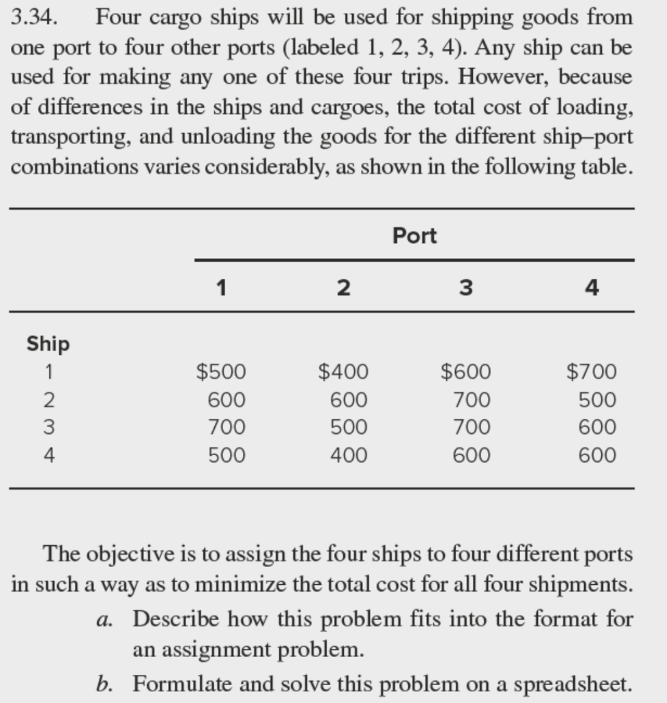 (Solved) : 334 Four Cargo Ships Used Shipping Goods One Port Four Ports ...