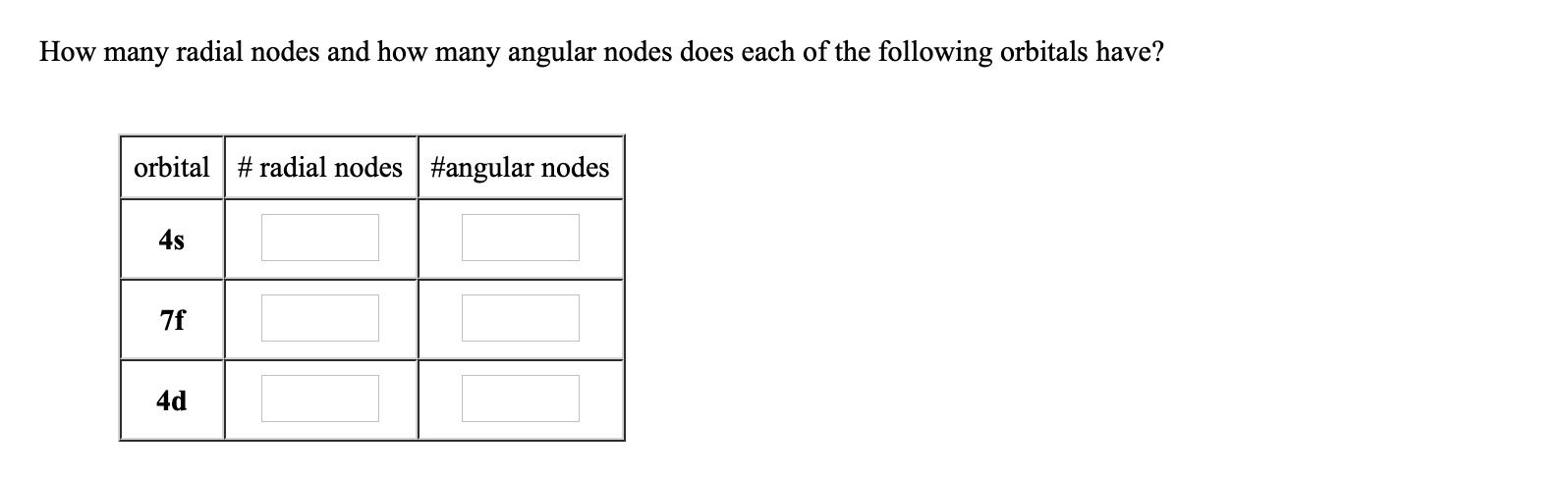 Solved How many radial nodes and how many angular nodes does | Chegg.com
