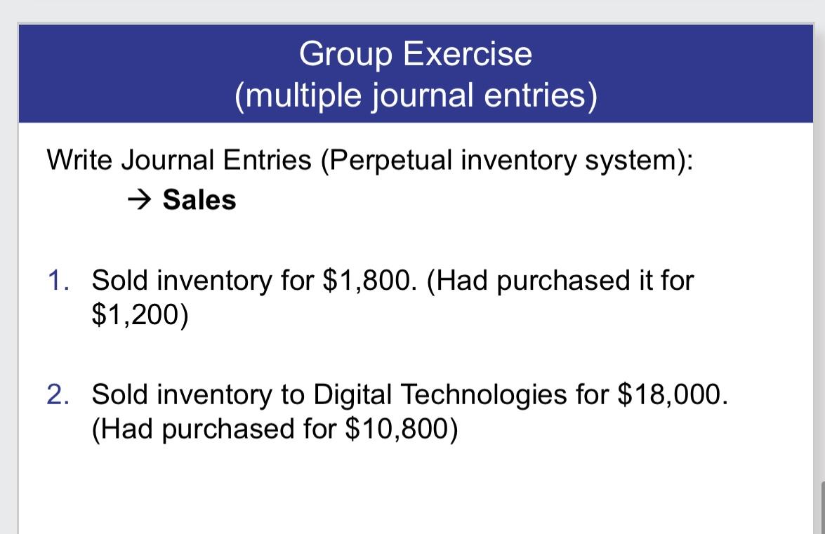 Solved (multiple journal entries) Write Journal Entries | Chegg.com