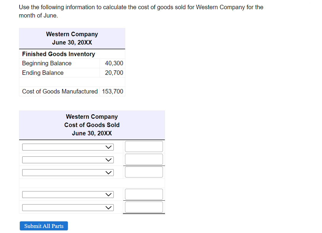 [Solved]: Use the following information to calculate the co