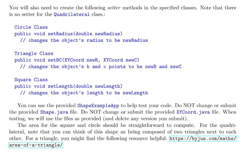 Solved In this problem, you are provided with a Shape class | Chegg.com