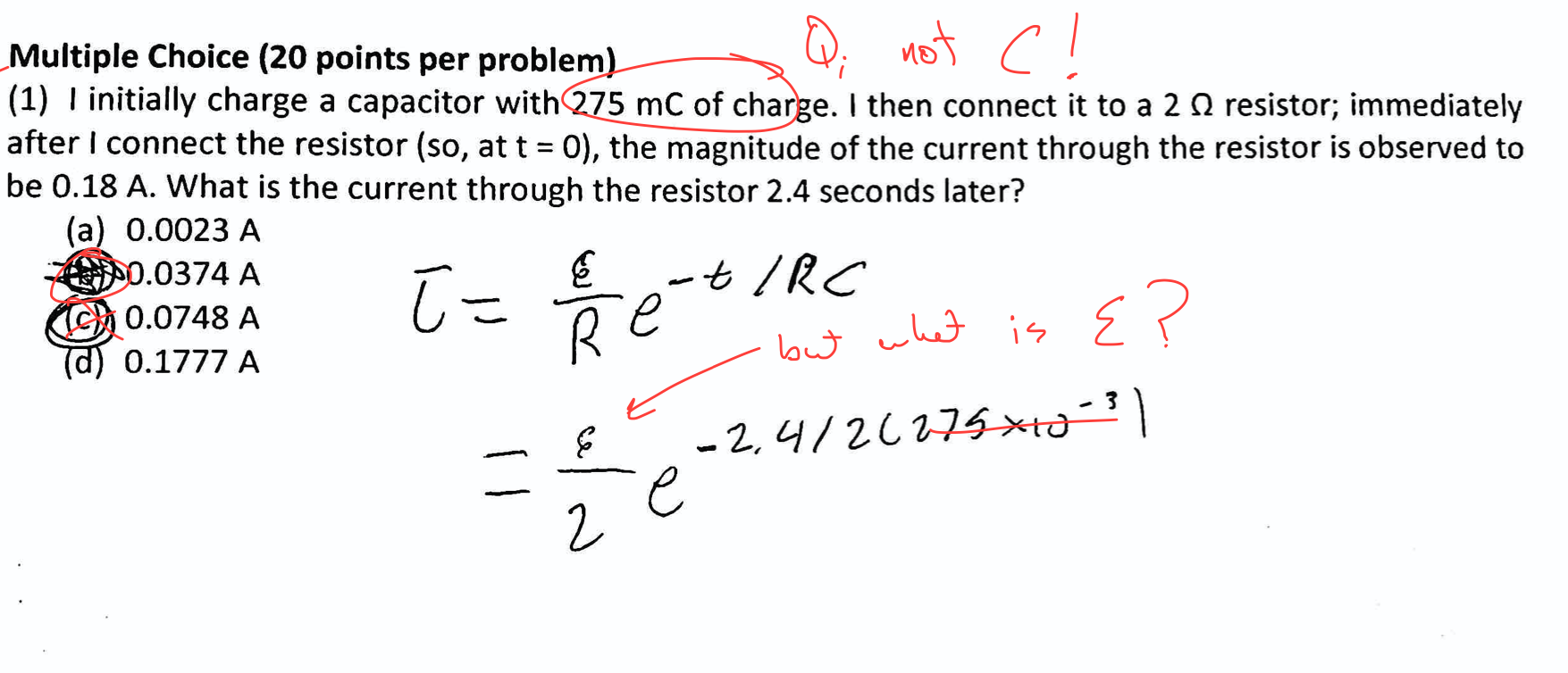 Solved Q; not c ! Multiple Choice (20 points per problem) | Chegg.com