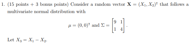 Solved 1. (15 points + 3 bonus points) Consider a random | Chegg.com