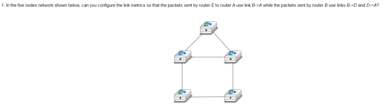 Solved 1. In the five nodes network shown below, can you | Chegg.com